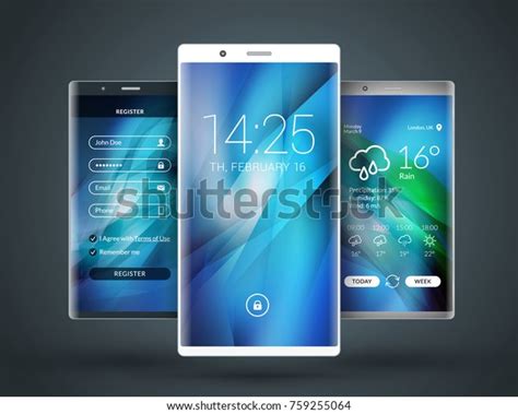 Mobile Interface Wallpaper Design Abstract Vector Stock Vector Royalty Free 759255064