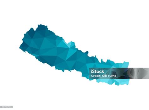 네팔지도의 단순화 된 파란색 실루엣 벡터 격리 그림 아이콘입니다 다각형 기하학적 스타일 삼각형 모양 흰색 배경 0명에 대한 스톡 벡터 아트 및 기타 이미지 Istock