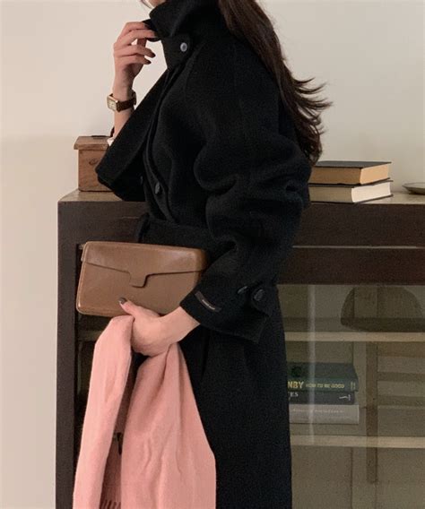 헤르몬 헤르몬 더블트렌치 롱 핸드메이드코트 울100 벨트 여성코트 직장인 오피스룩 연말룩