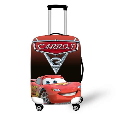 Kawaii Cartoon Lightning Mcqueen Suitcase Protective Print Cover