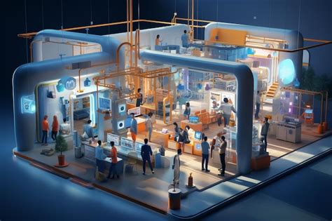 Premium Photo Detailed Illustration Of A Company Implementing Generative Ai