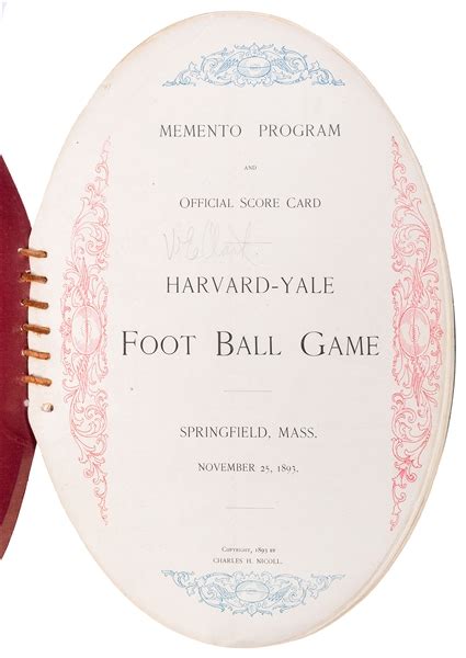 Lot Detail Football Memento Program And Official Score Card Harvar