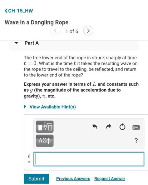 Solved MI Review Constants A Uniform Rope Of Length L And Chegg