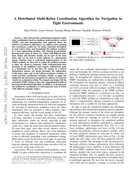 Pdf A Distributed Multi Robot Coordination Algorithm For Navigation
