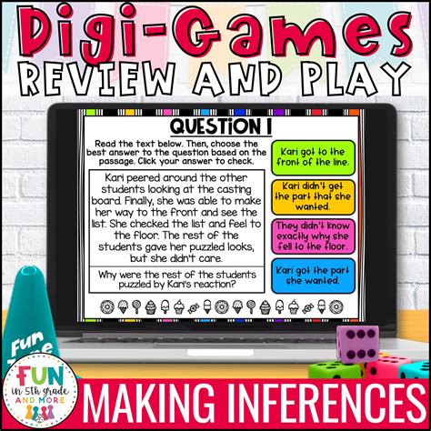 Inference Digital Review Game And Interactive Activity Fun In 5th