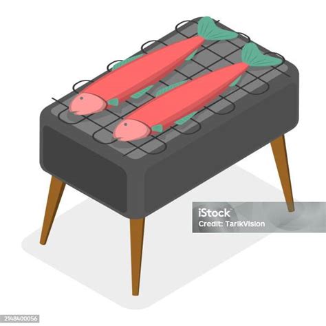 바베큐 그릴의 3d 등각 투영 평면 벡터 세트입니다 항목 6 고기에 대한 스톡 벡터 아트 및 기타 이미지 고기 기체 물리 구조 꼬챙이 Istock