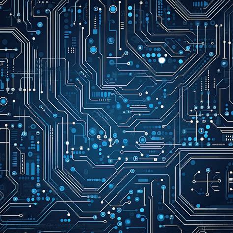 Premium Photo Digital Circuitry Futuristic Seamless Blue Pattern