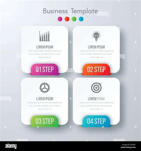 Vector Illustration Of Four Square Infographics Stock Vector Image
