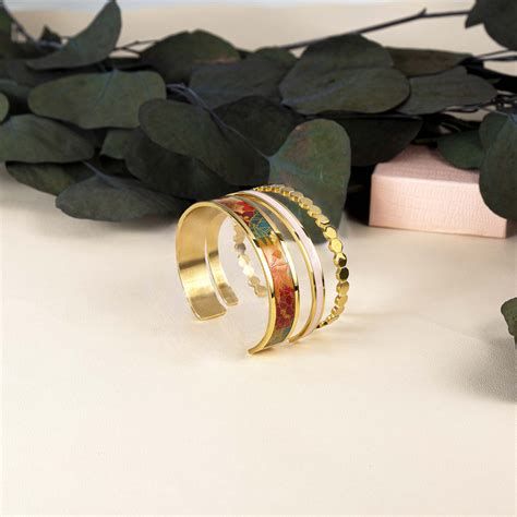Jonc En Acier Doré Inoxydable Bracelet Jonc Doré Pour Femme Louise