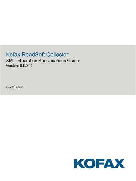 Fillable Online Kofax Readsoft Collector Xml Integration Specifications Guide Fax Email Print