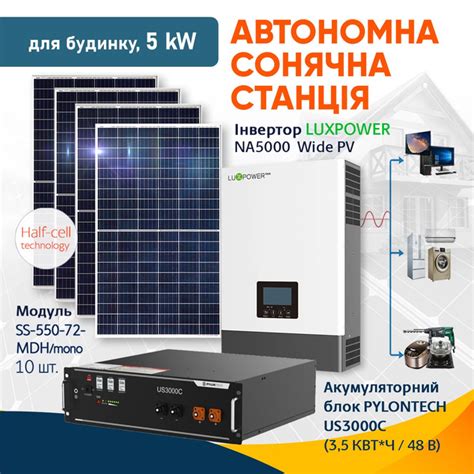 Комплект бесперебойного питания LuxPower / PYLONTECH US3000C (3,5 КВТ ...