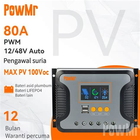 PowMr PWM 80A Solar Charge Controller And Discharge Controller 12v 24v 36v And 48v Precision