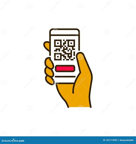 Mobile Application Qr Code Scanning In Smartphone Color Line Icon City Transport Rental