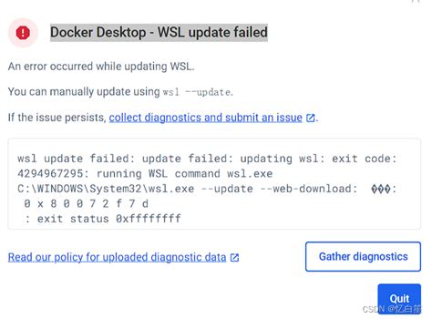 Dockerdocker Desktop Wsl Update Failed Docker Gitcode