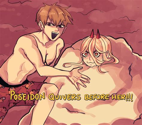 Power Denji And Pochita Chainsaw Man And 1 More Drawn By