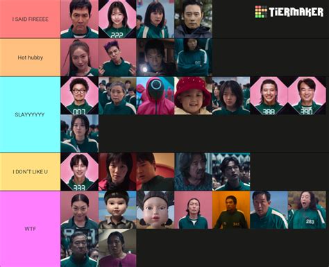 Squid Game Characters Tierlist 100 Seasons 1and2 Tier List Community Rankings Tiermaker