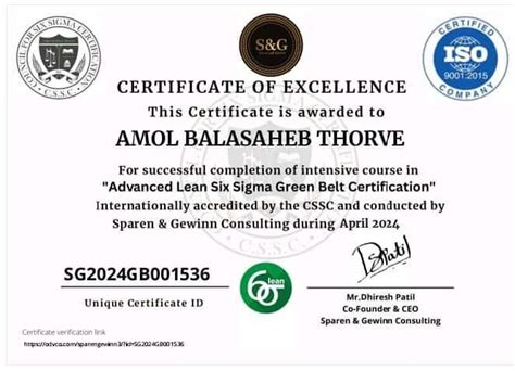 amol thorve on linkedin 🎉 excited to share that i ve achieved my six sigma green belt…