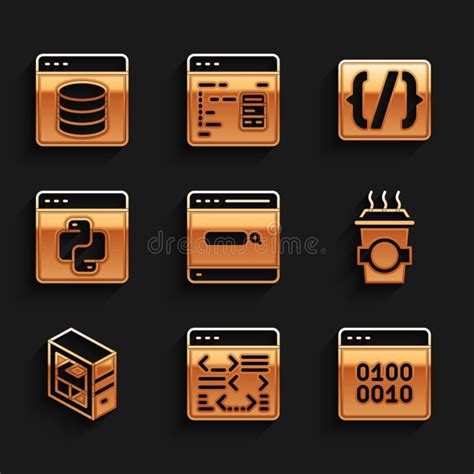 Set Search Engine Software Binary Code Coffee Cup To Go Computer