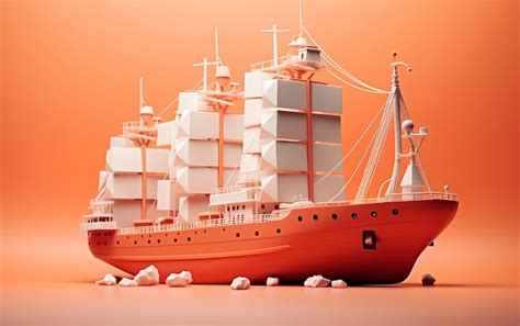 Premium AI Image A D Minimalistic Representation Of A Shipping Container In Blue Generative Ai