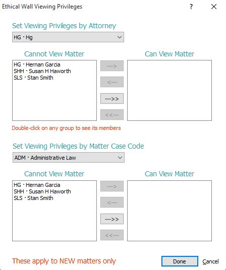 Setting Default Viewing Privileges For Ethical Walls