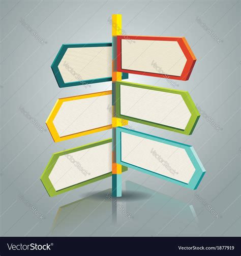 Diagram Template Of Multidirectional Pointers Vector Image