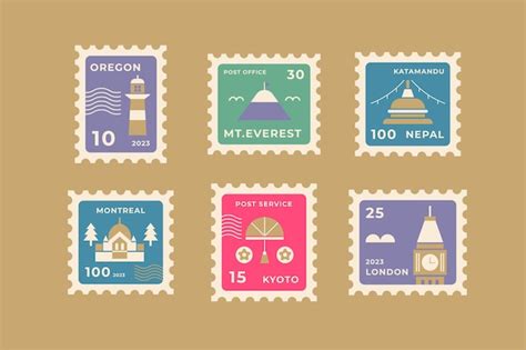 Free Vector Flat Design Postage Stamp