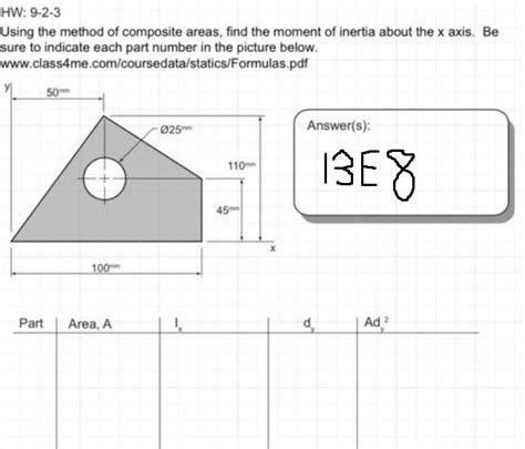 solved hw 9 2 3 using the method of composite areas find
