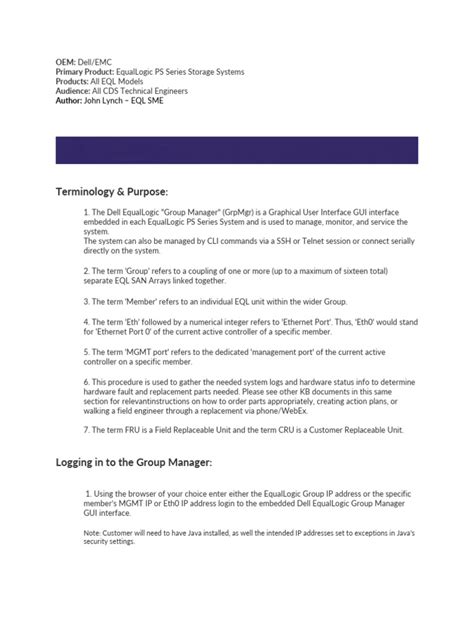 eql how to get logs for all ps series storage systems pdf command