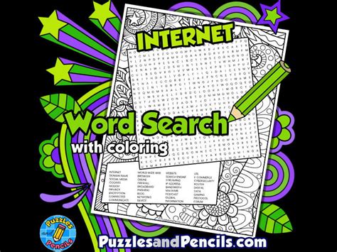 Internet Word Search Puzzle Activity With Colouring Computer Science Teaching Resources