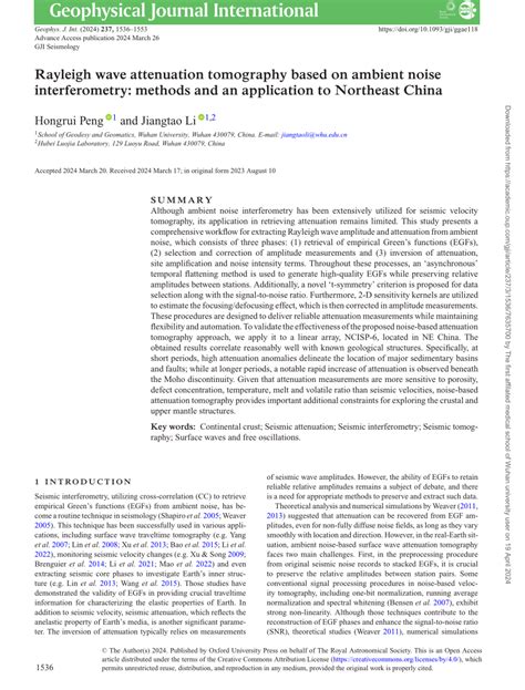 Pdf Rayleigh Wave Attenuation Tomography Based On Ambient Noise Interferometry Methods And An