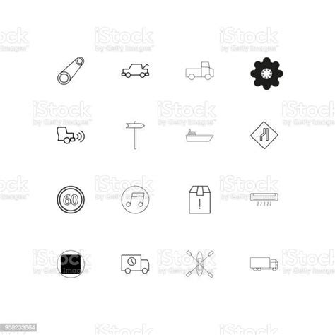 자동차 및 운송 선형 얇은 아이콘 설정합니다 간단한 벡터 아이콘 설명 0명에 대한 스톡 벡터 아트 및 기타 이미지 0명 공기조화 도로 표지판 Istock