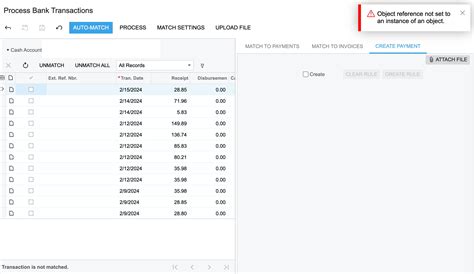 Process Bank Transactions Error Community