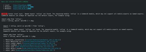 Cannot Start Nuxt Named Export Rollup Not Found Issue 12633