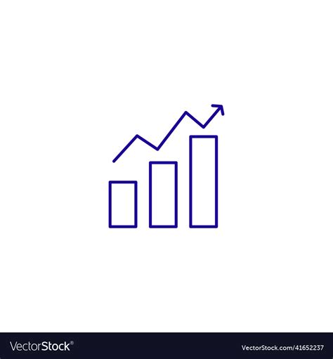 Progress Graph Growth Up Line Icon Business Chart Vector Image