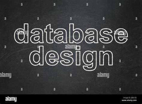 Programming Concept Database Design On Chalkboard Background Stock