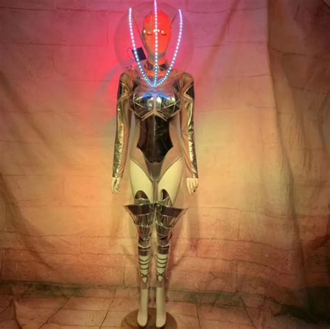 Роскошный костюм для танцев на Хэллоуин карнавал астронавт сексуальный светодиодный костюм