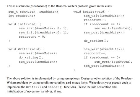 Solved Readers Writers Problem Another Classic