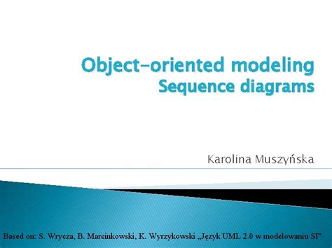 Objectoriented Modeling Sequence Diagrams Karolina Muszyska Based On