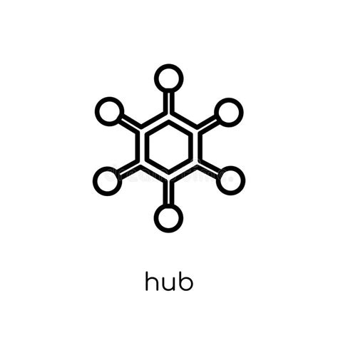 Hub Icon Vector From Computer Collection Thin Line Hub Outline Icon Vector Illustration Stock