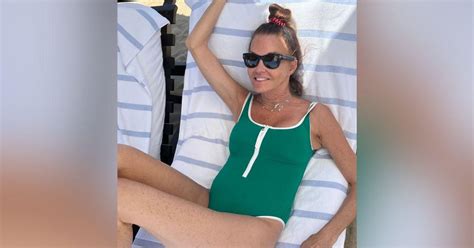 Model Janice Dickinson Poses For Makeup Free Beach Selfies