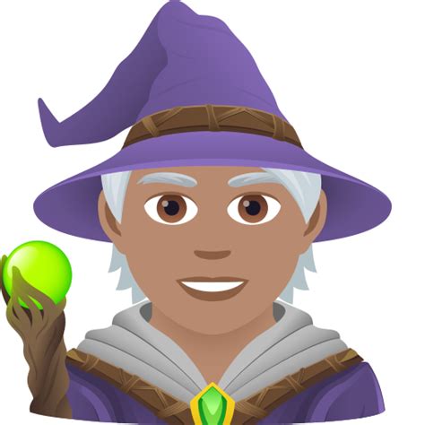 🧙🏽 마법사 갈색 피부 이모티콘