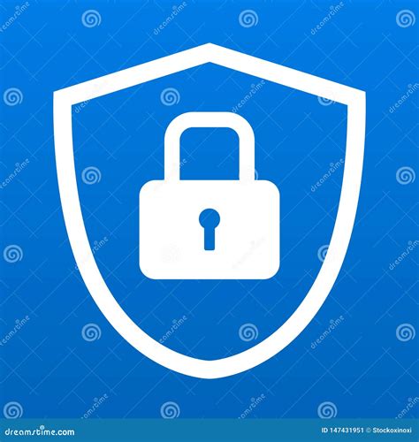 Protection Shield With Security Lock For Safety Vector Icon Symbol