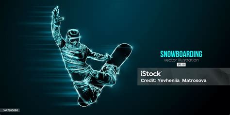 파란색 배경에 스노우보드의 추상적인 실루엣 트릭을 하는 스노보더 남자 조각 벡터 그림 스노우 보드에 대한 스톡 벡터 아트 및 기타 이미지 스노우 보드 점프 3차원