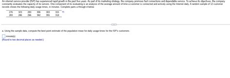 Solved An Internet Service Provider ISP Has Experienced Chegg Com