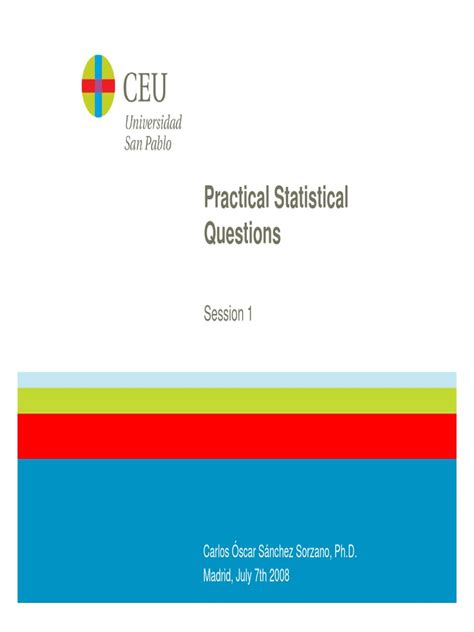 Practical Statistical Questions Session 1 Pdf Correlation And Dependence Statistics