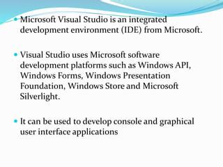 Presentation On Visual Studio Pptx