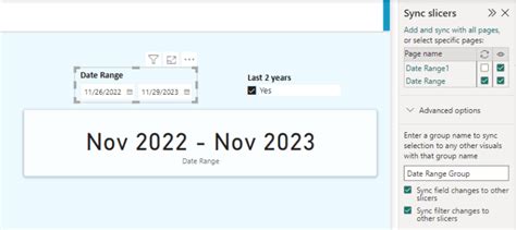 seamless slicing uniting default 2 year dates and date range slicer