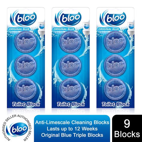 Bloo In Cistern Toilet X3 Blocks Original Blue 114g Anti Limescale 3 Avant Garde Brands