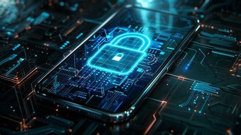 Cybersecurity Lock On Smartphone Screen Display Ai Generate Illustration Premium Ai Generated