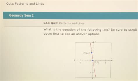 Solved Quiz Patterns And Lines Geometry Sem 2 1 3 3 Quiz Patterns And Lines What Is The